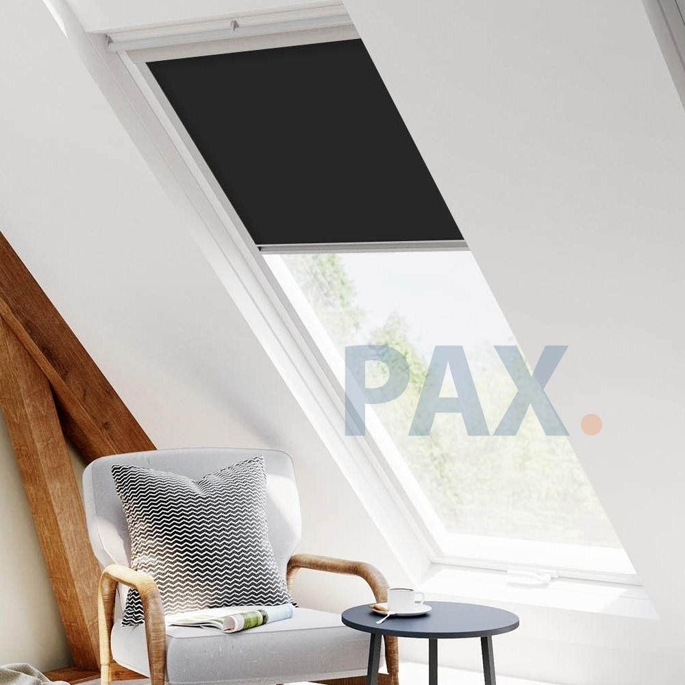 Dakraam rolgordijn op maat (met zijgeleiding) voor o.a. Velux, Dakstra ...